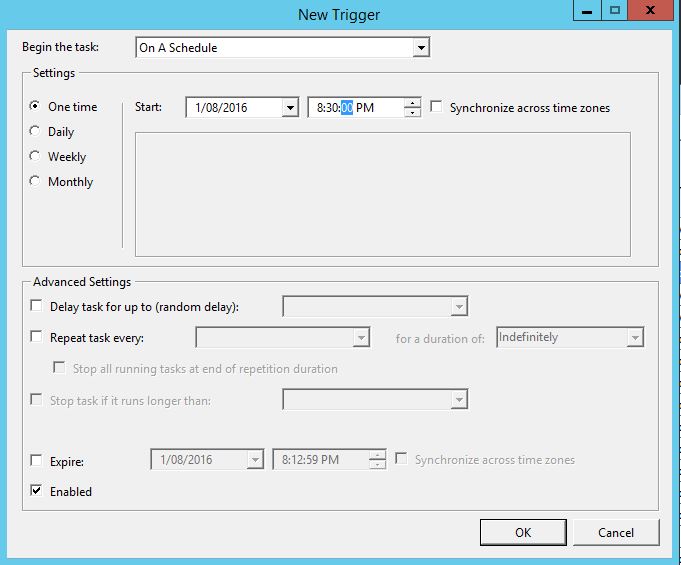 Schedule a Hyper-V Checkpoint